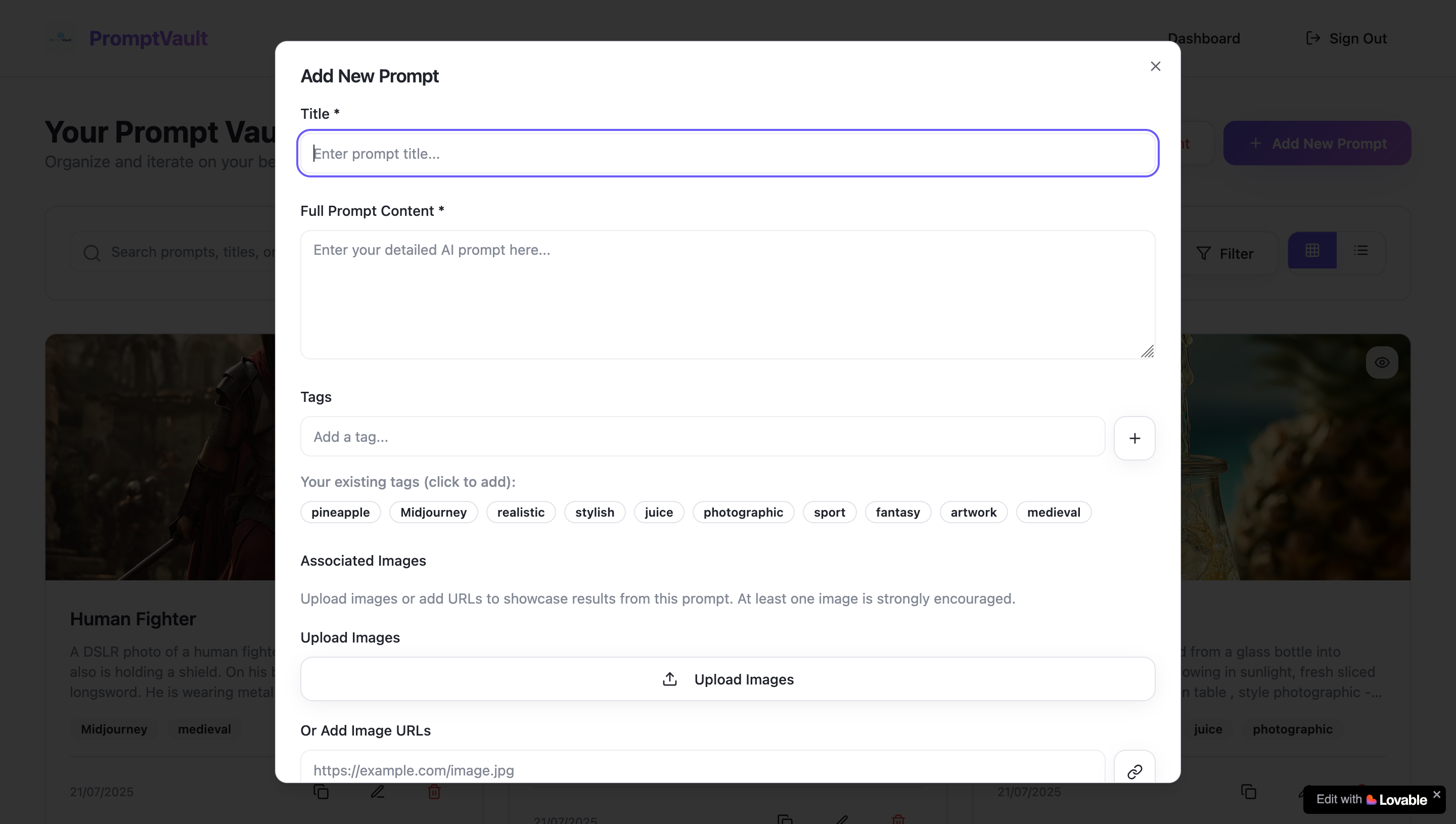 PromptVault - Master Your AI Image Prompts